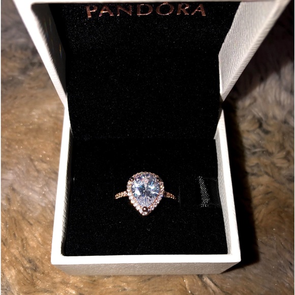 Pandora | Jewelry | Pandora Rose Gold Teardrop Ring | Poshmark